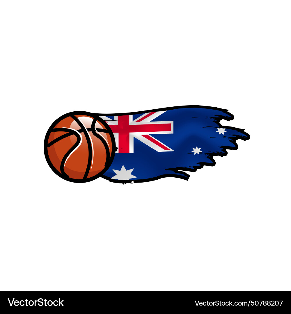 Basketball with australia national flag design Vector Image