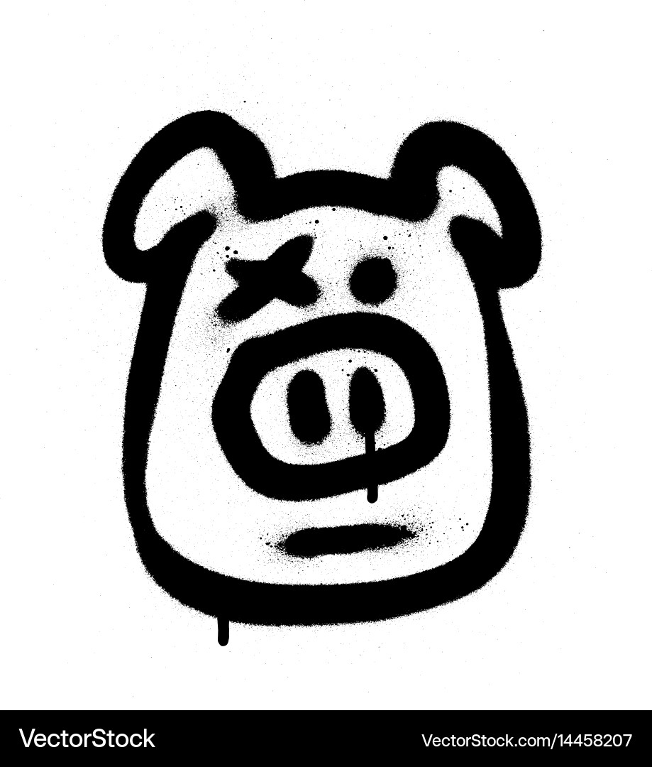 Black Spray Pig Graffiti Royalty Free Vector Image