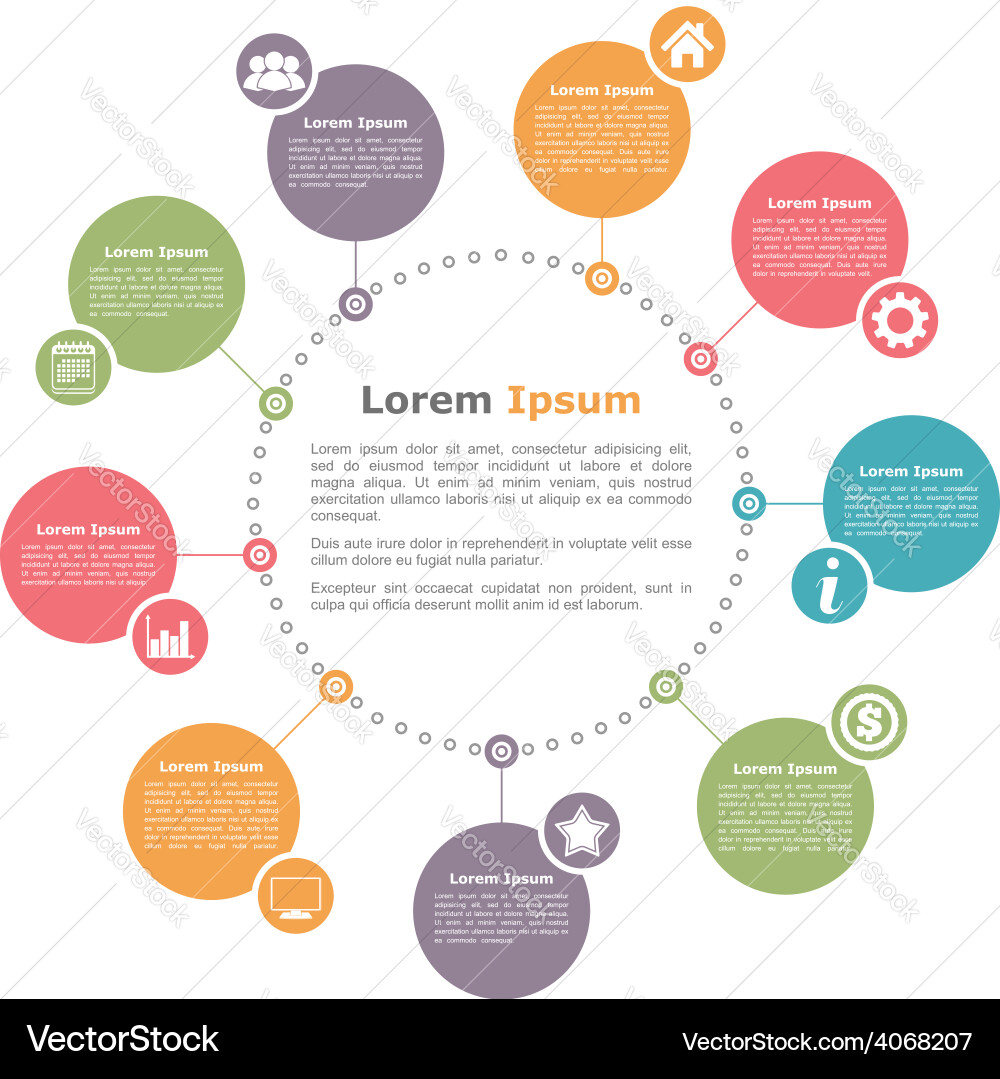Circle diagram template Royalty Free Vector Image
