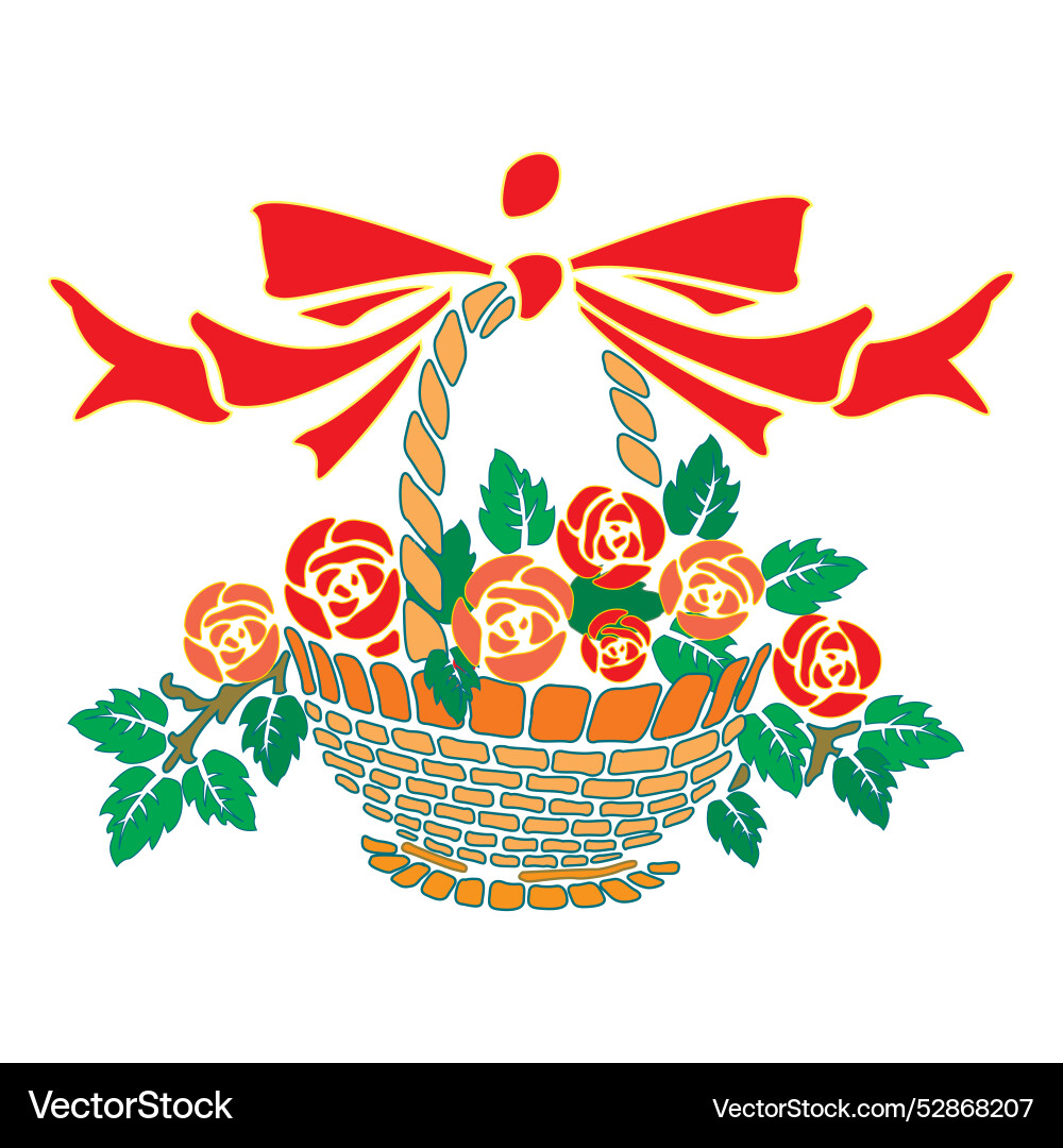 Composition with romantic bunch of colorful roses Vector Image