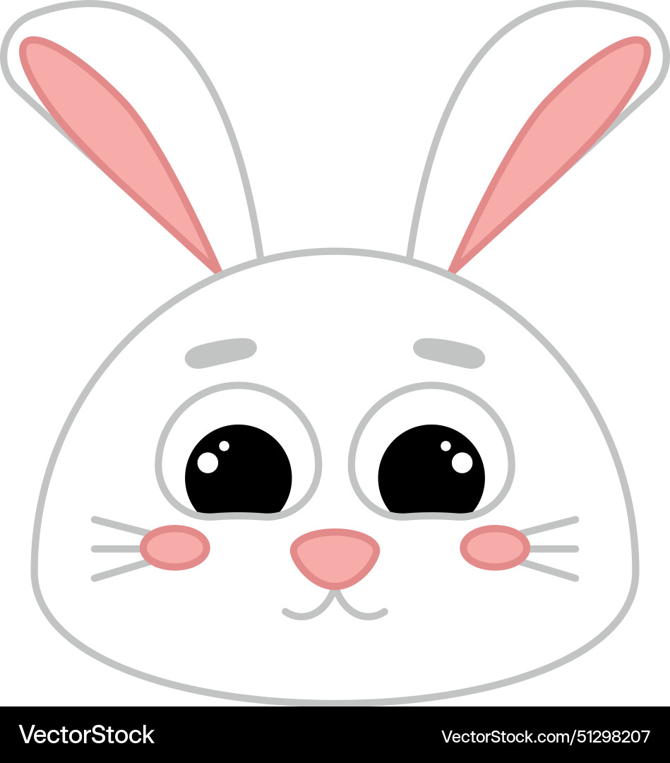 Cute kawaii rabbit emoji icon Royalty Free Vector Image