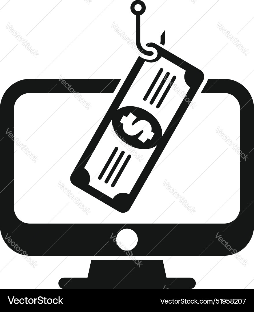 Cyber Scam: Money Theft via Computer Royalty Free Vector