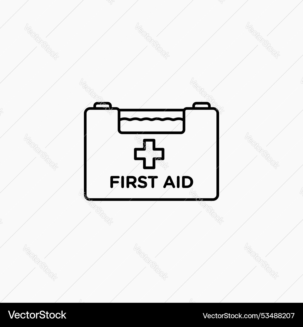 First aid boxline in thin line black color flat Vector Image