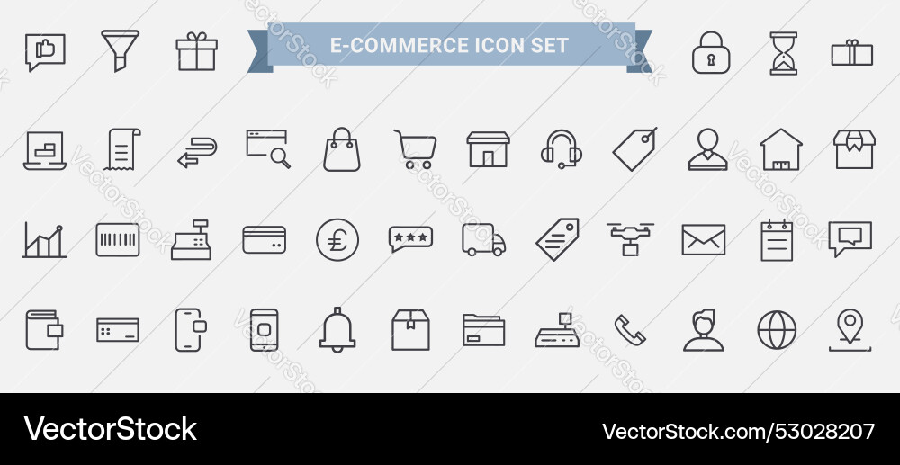 Line drawn various e-commerce related activities Vector Image