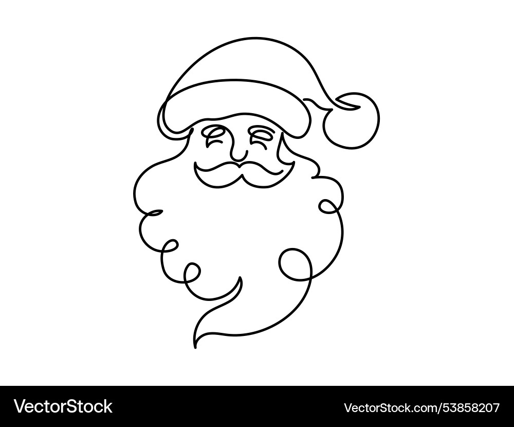 One continuous line drawing of christmas Vector Image