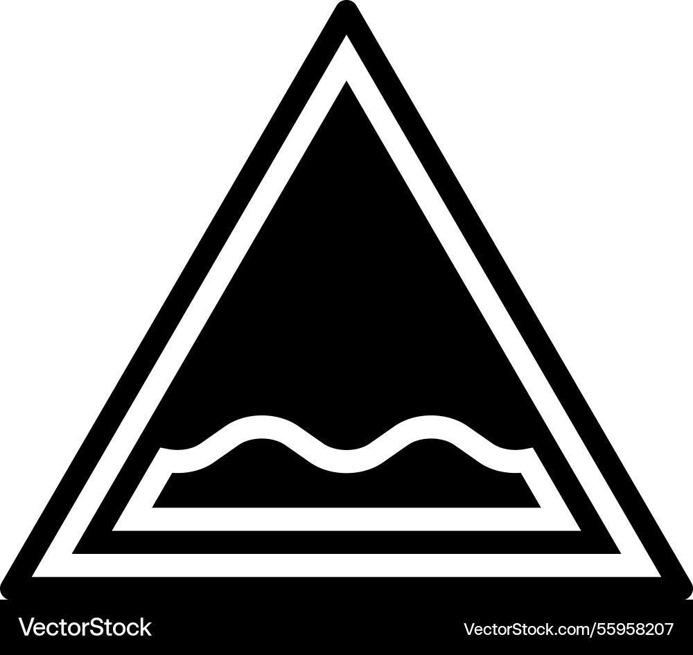 Potholes car driving obstacles glyph icon Vector Image