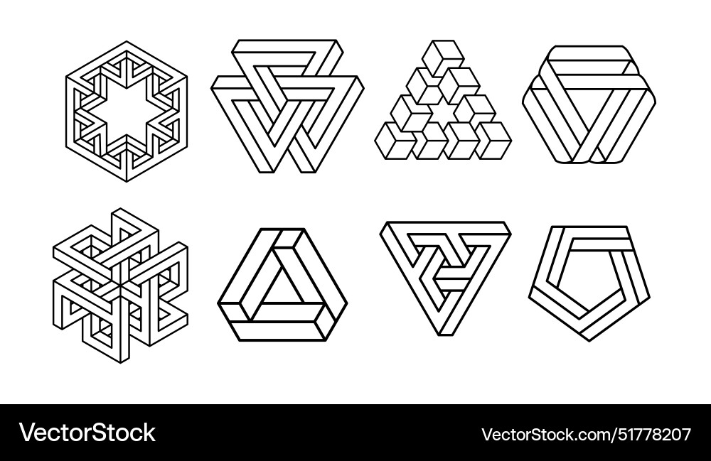 Sacred geometry symbols collection Royalty Free Vector Image