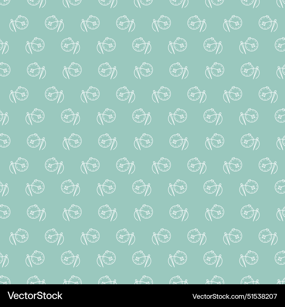 Seamless pattern with embroidery needle doodle Vector Image