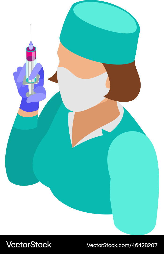 Vaccination isometric icon Royalty Free Vector Image