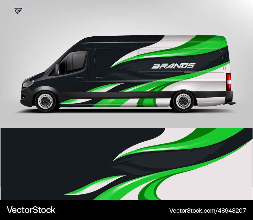 Van wrap design abstract geometric Royalty Free Vector Image
