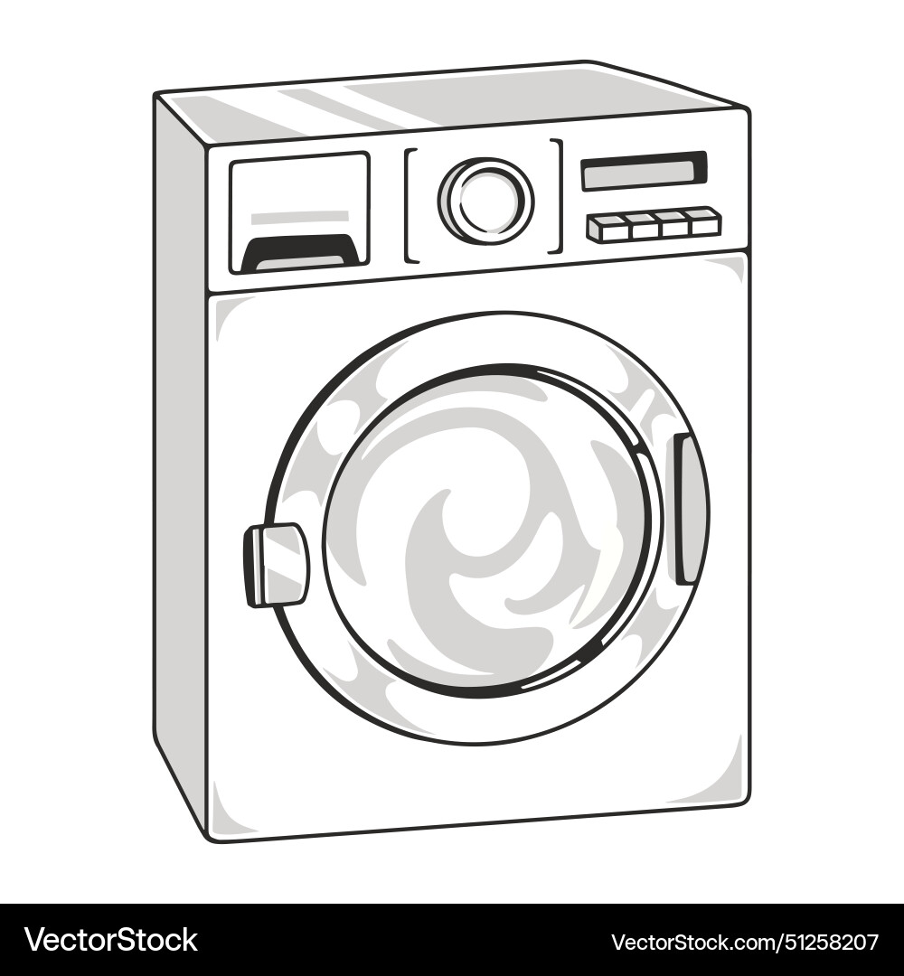 Washing machine monochrome vintage sticker Vector Image