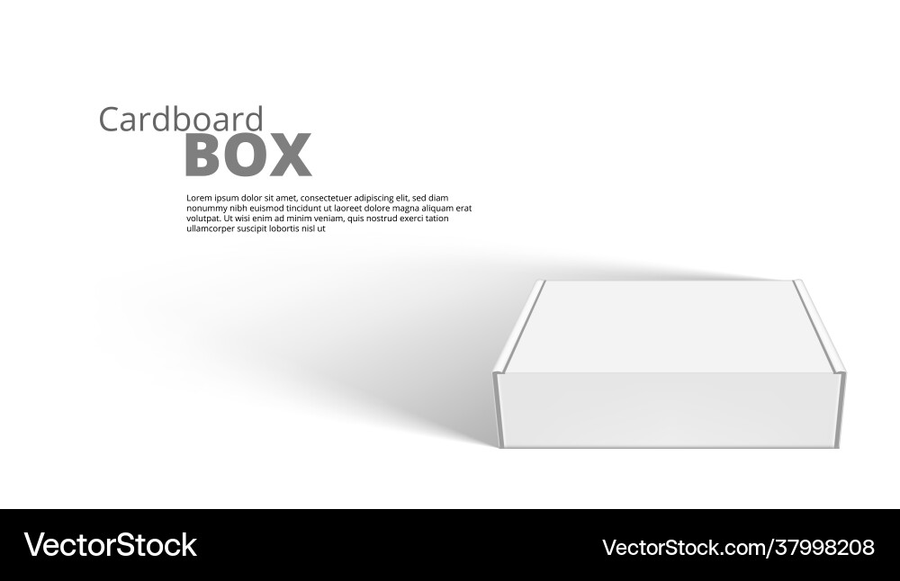 3d closed blank packaging hard box template Vector Image