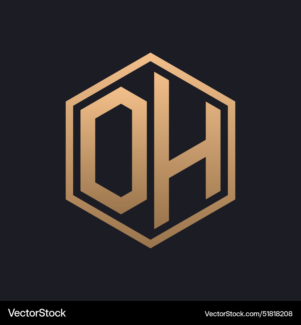 Elegant hexagon letter oh logo design initial Vector Image
