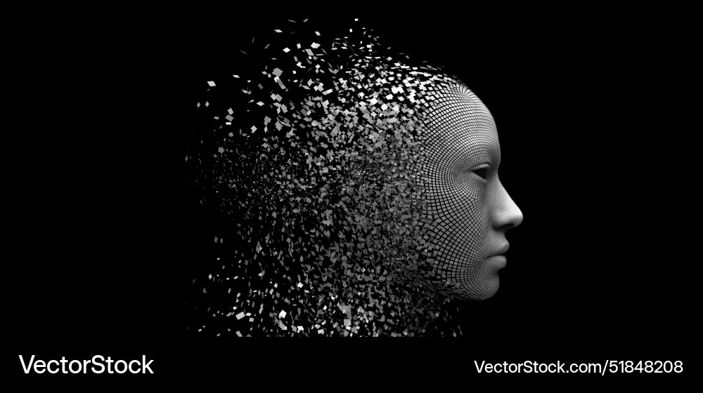 Human or artificial head dispersion effect Vector Image