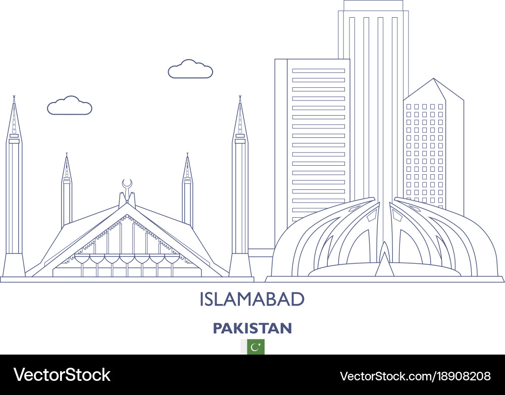 Islamabad city skyline Royalty Free Vector Image