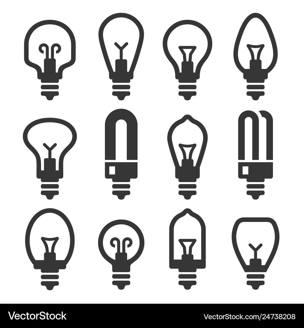 Light bulb icons set on white background Vector Image