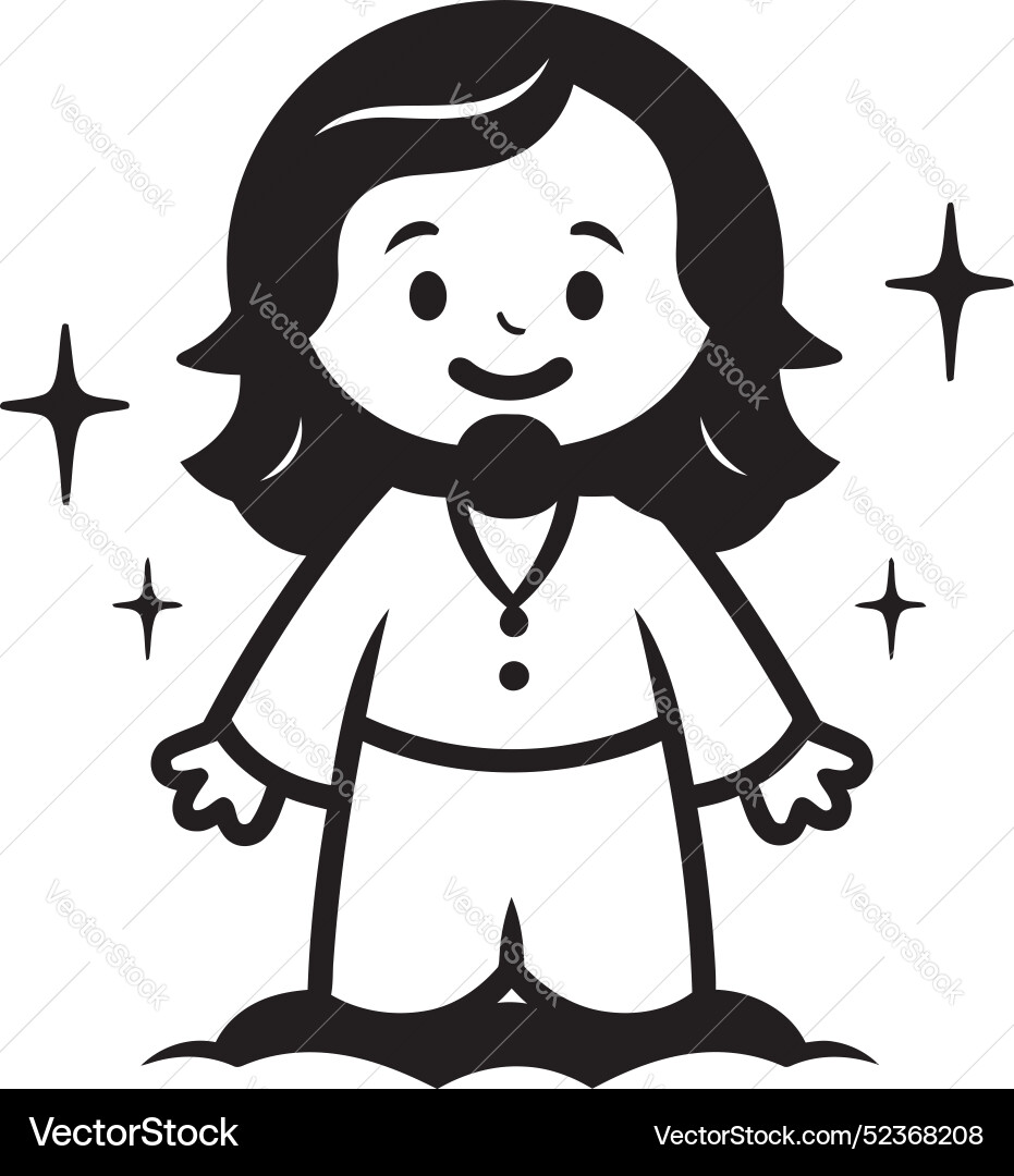 Merciful shepherd cartoon jesus in black blessed Vector Image