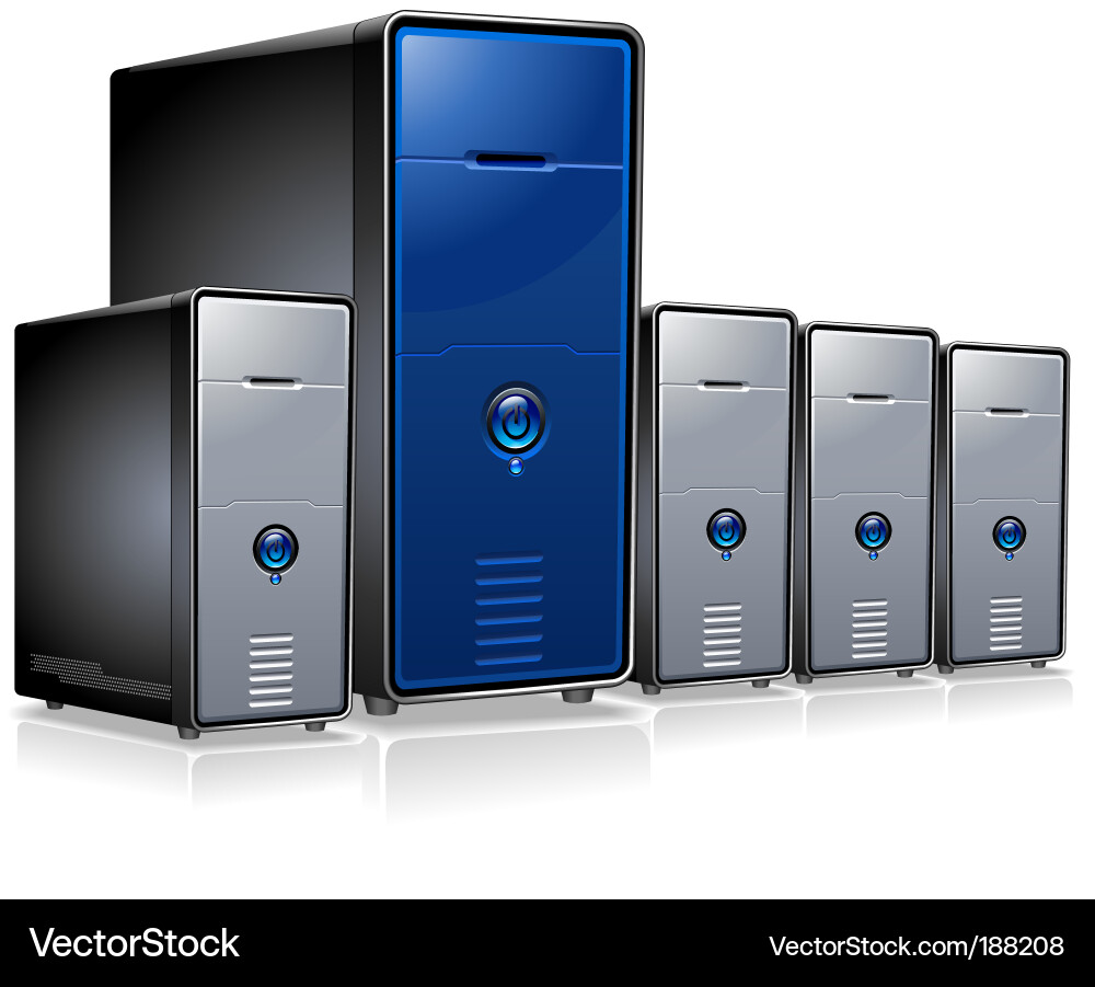 Modern Server Collection Royalty Free Vector Image