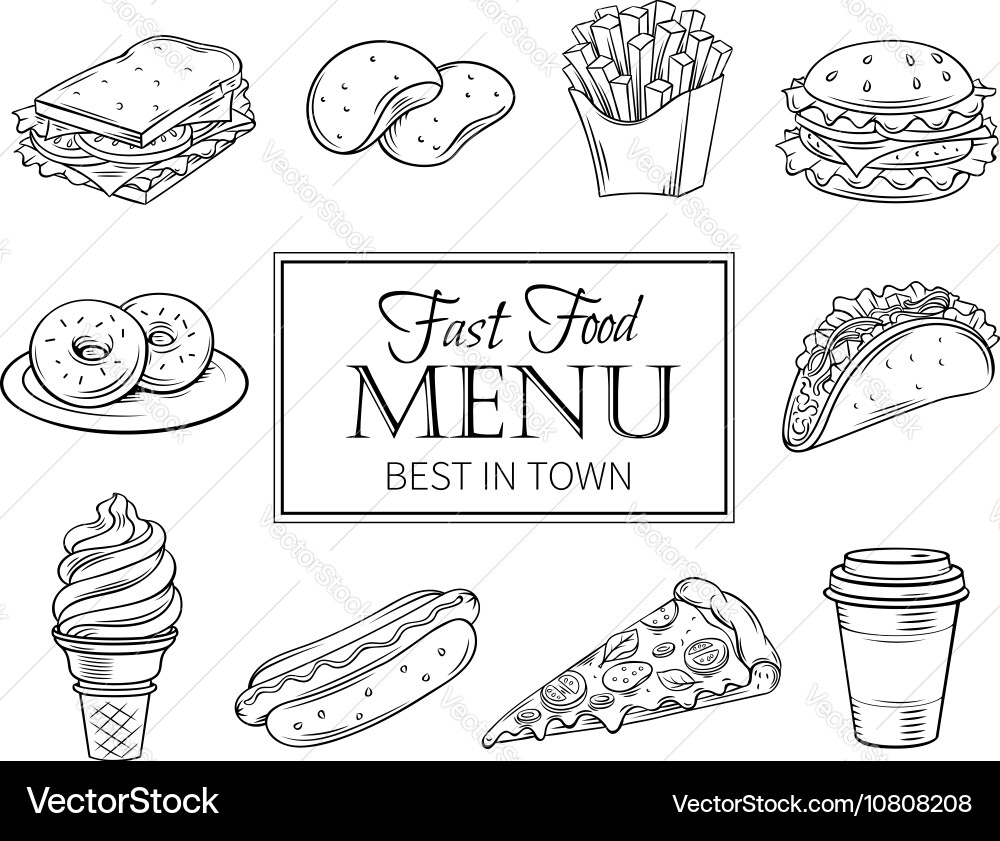 Retro Fast Food Icons Royalty Free Vector Image