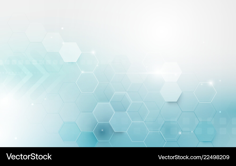 Abstract blue geometric hexagon background Vector Image
