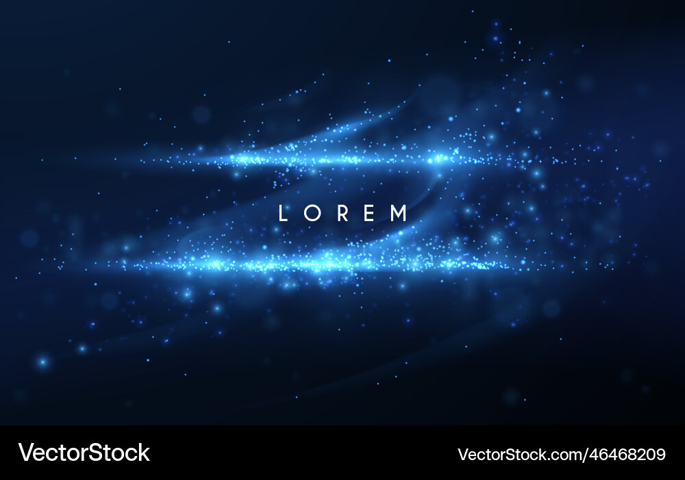 Abstract blue light effect on black background Vector Image
