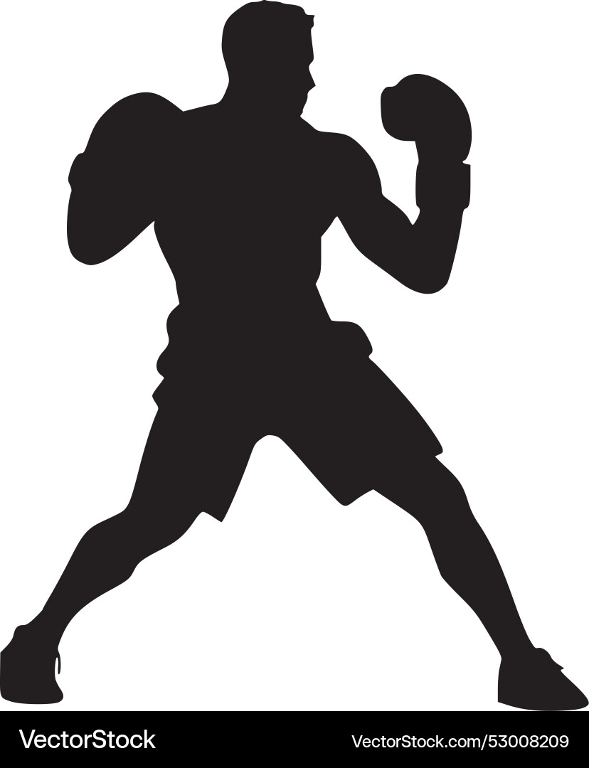 Boxing - black and white Royalty Free Vector Image
