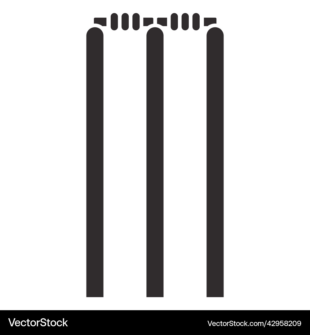 Cricket wicket flat high quality Royalty Free Vector Image