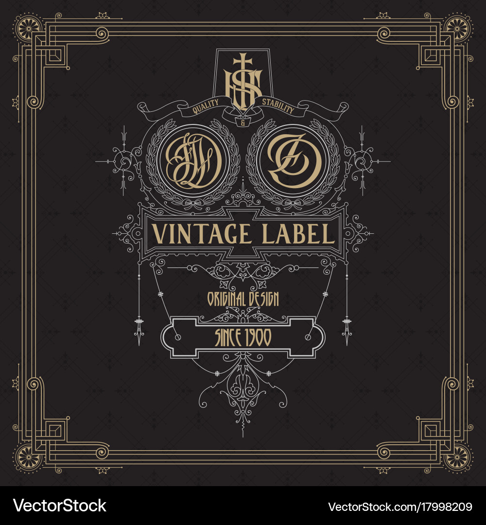 Elegant Floral Vintage Border Royalty Free Vector Image