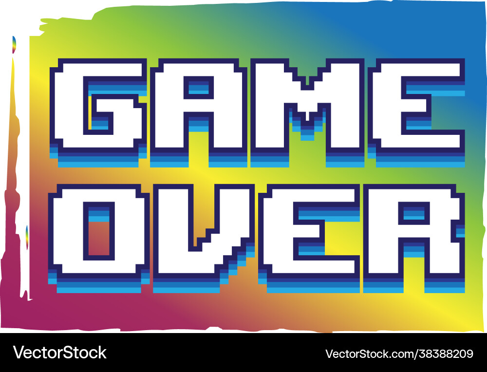 Spiel über Nachricht in Cartoon Stil Ausfall Ende