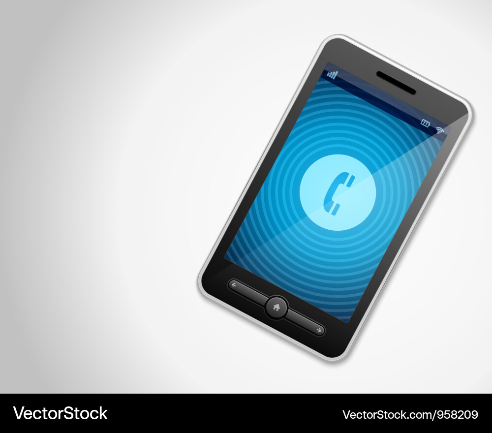 Mobile phone and incoming call Royalty Free Vector Image