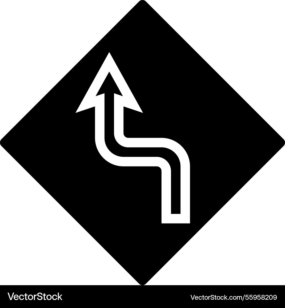 Sharp turns curves car driving obstacles glyph Vector Image