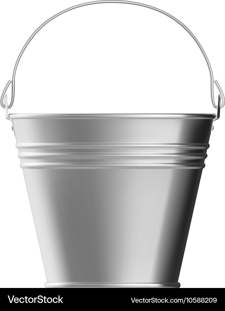 Silver Metal Bucket Royalty Free Vector Image - VectorStock