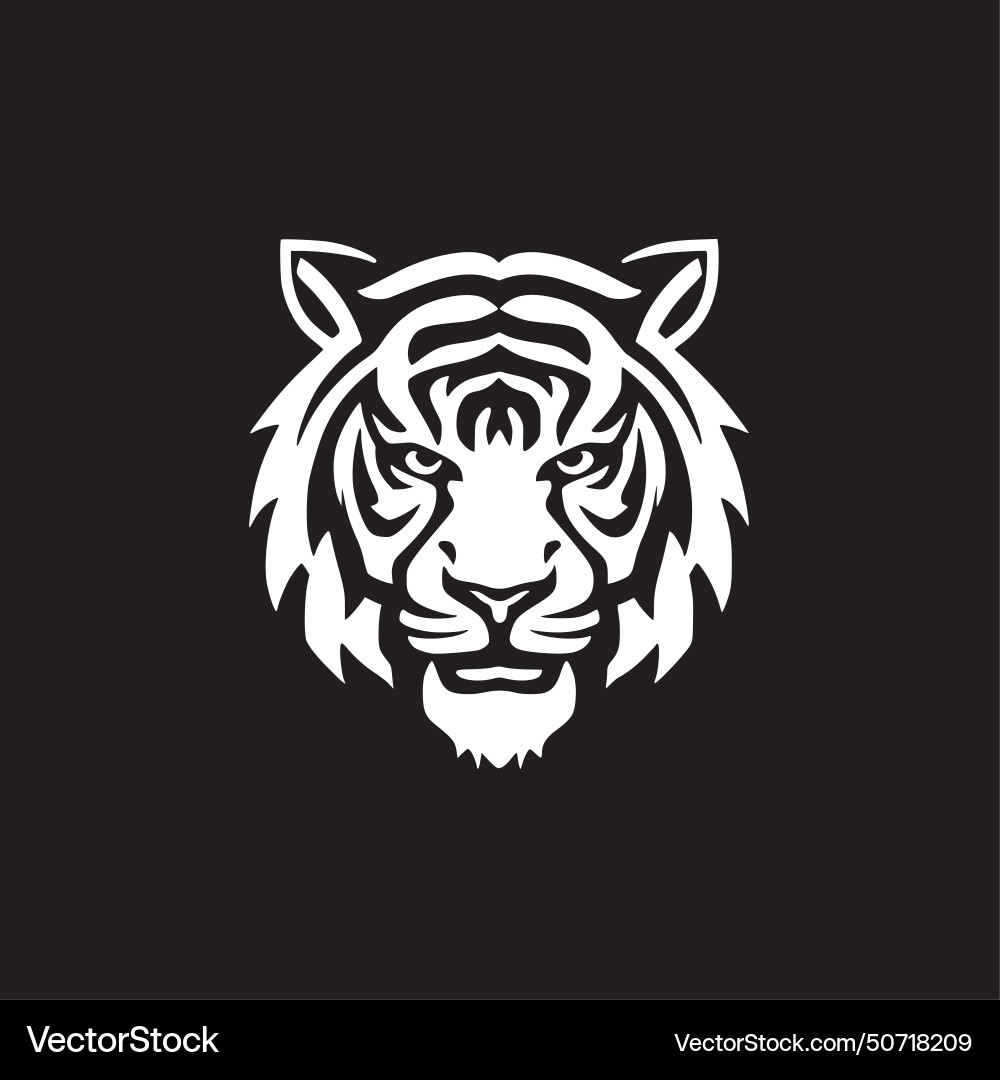 Tiger - black and white isolated icon Royalty Free Vector