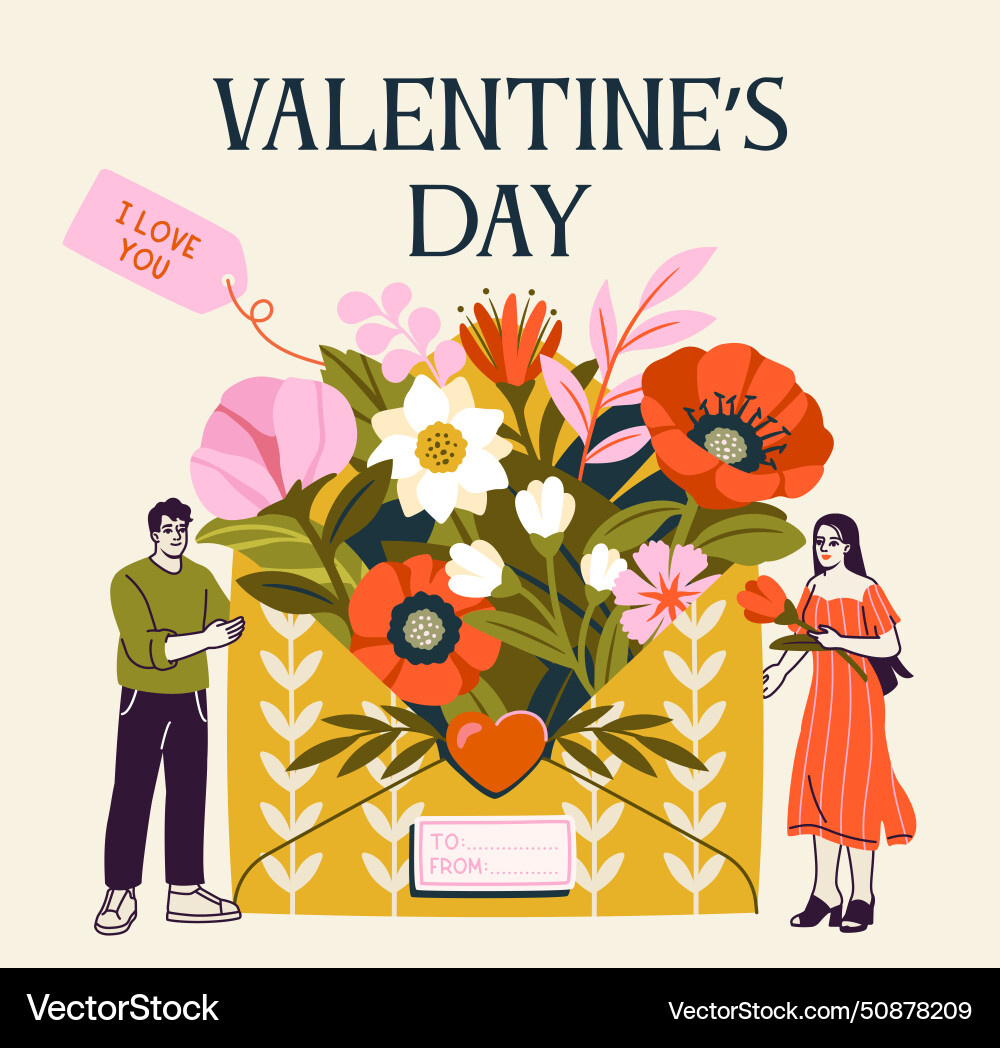 Valentines day poster Royalty Free Vector Image