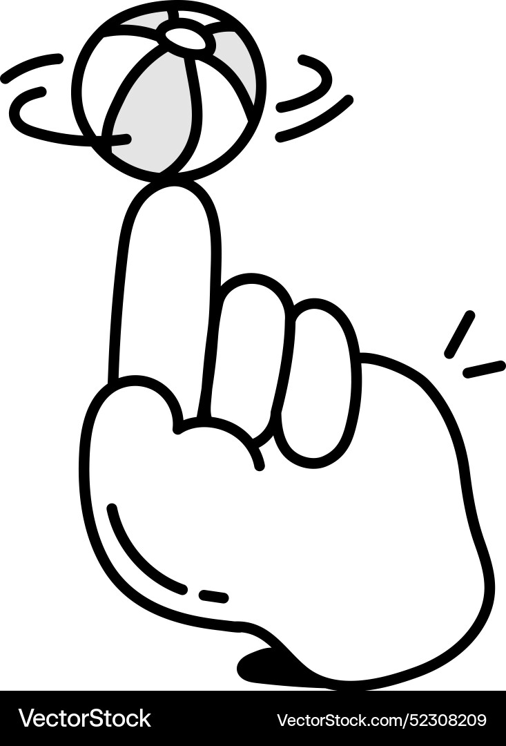Weba doodle style icon of spinning ball Royalty Free Vector
