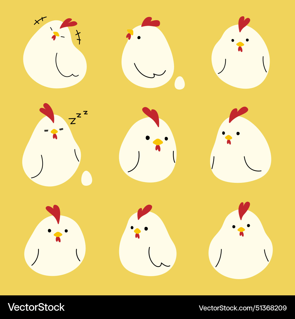 White chicken 5 Royalty Free Vector Image - VectorStock