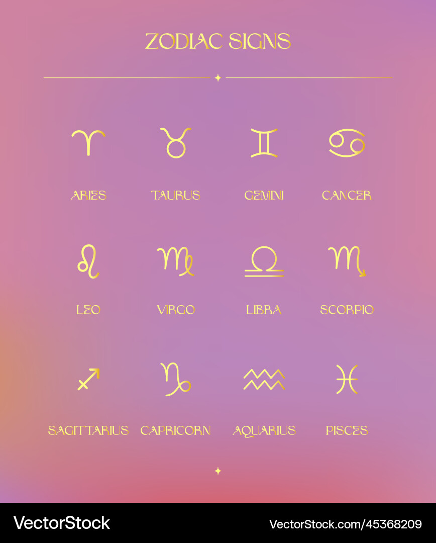 Zodiac signs design esoteric Royalty Free Vector Image