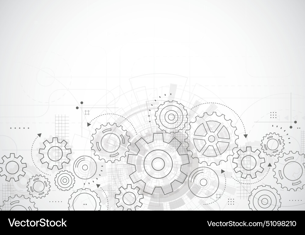 Abstract gear wheel mechanism background machine Vector Image