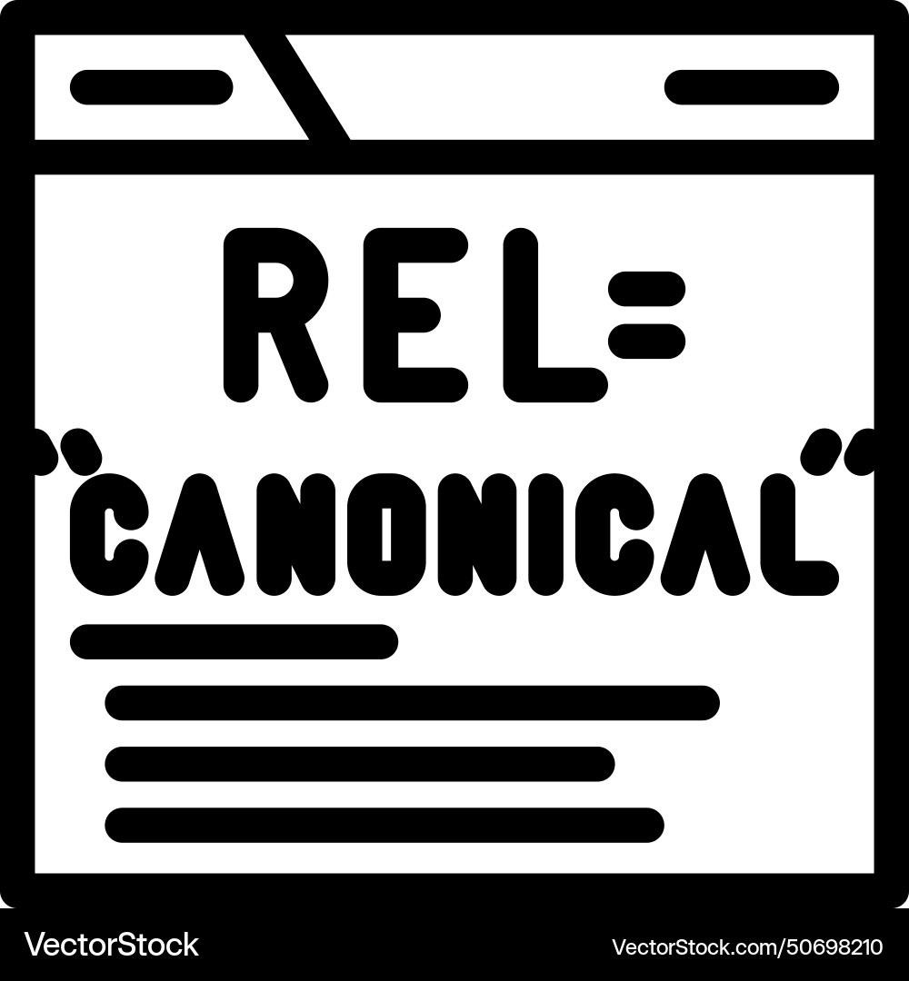 Canonical url seo line icon Royalty Free Vector Image