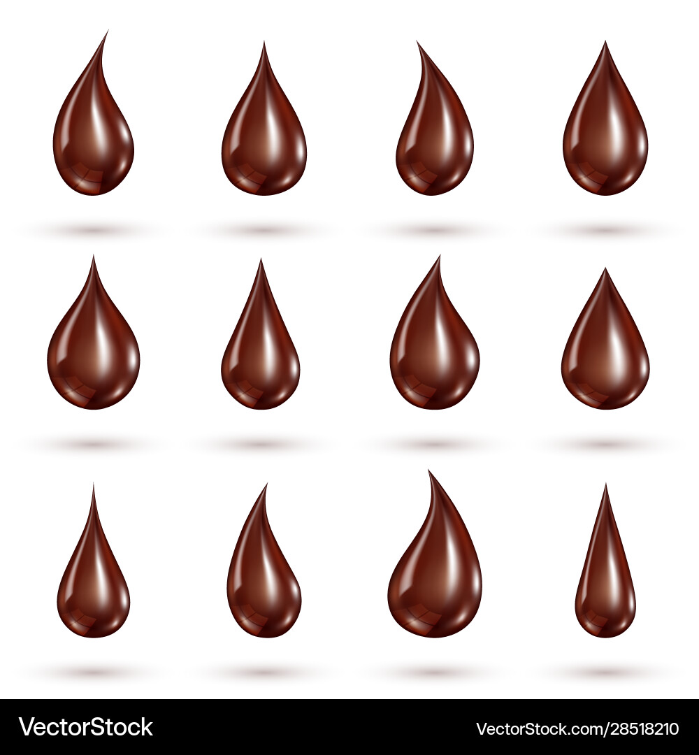 Chocolate drops isolated on white background Vector Image