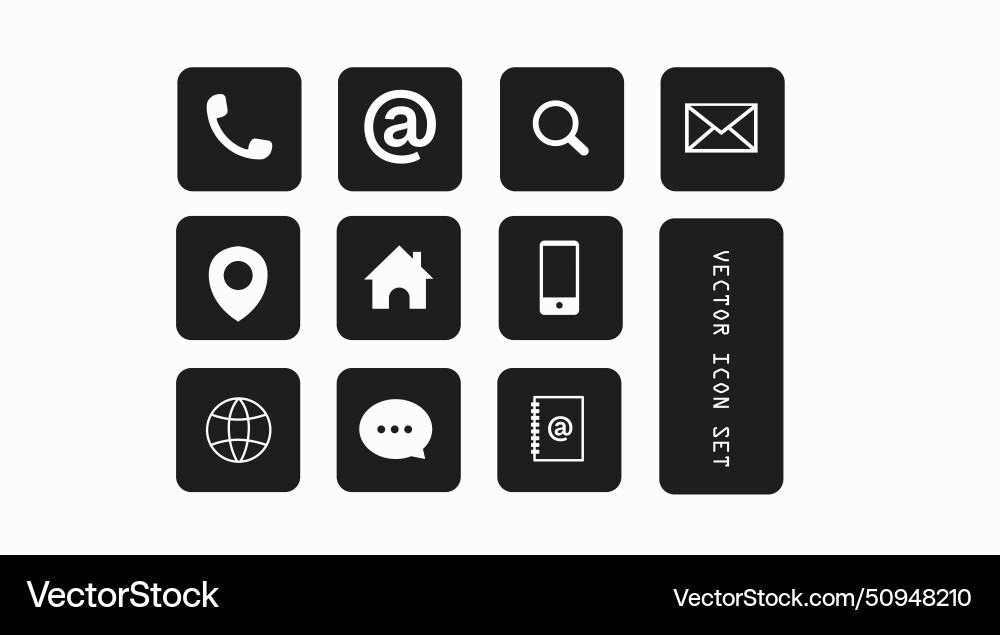 Contact icon set Royalty Free Vector Image - VectorStock