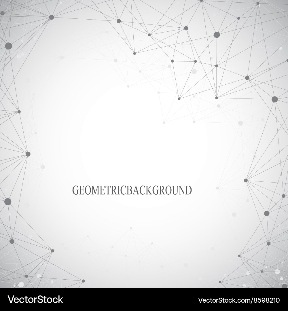 Geometric grey background molecule Royalty Free Vector Image