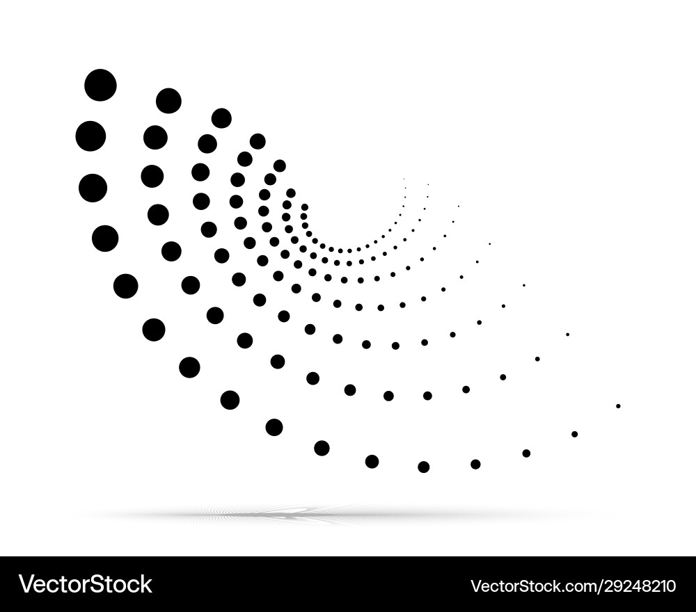 Halftone circular dotted insignia dots emblem Vector Image