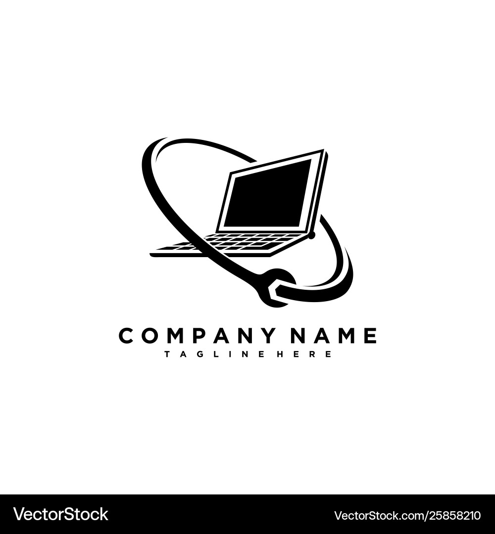 Laptop repair and maintenance logo Royalty Free Vector Image