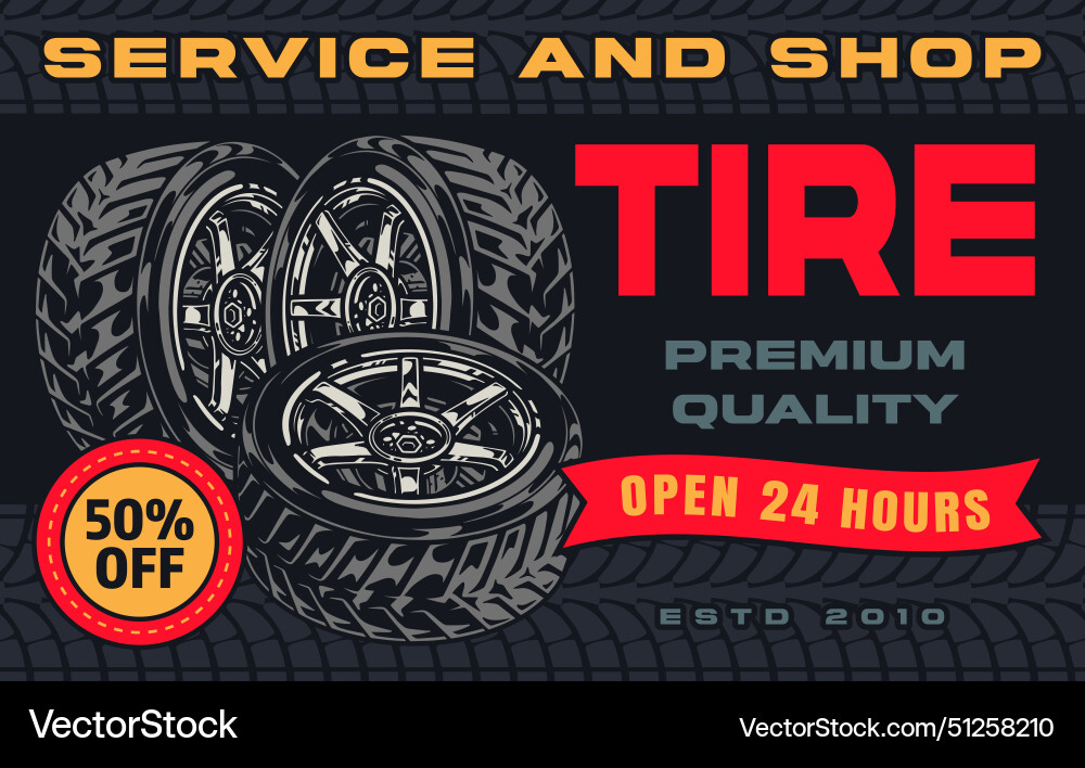 Replacing car tires flyer colorful Royalty Free Vector Image