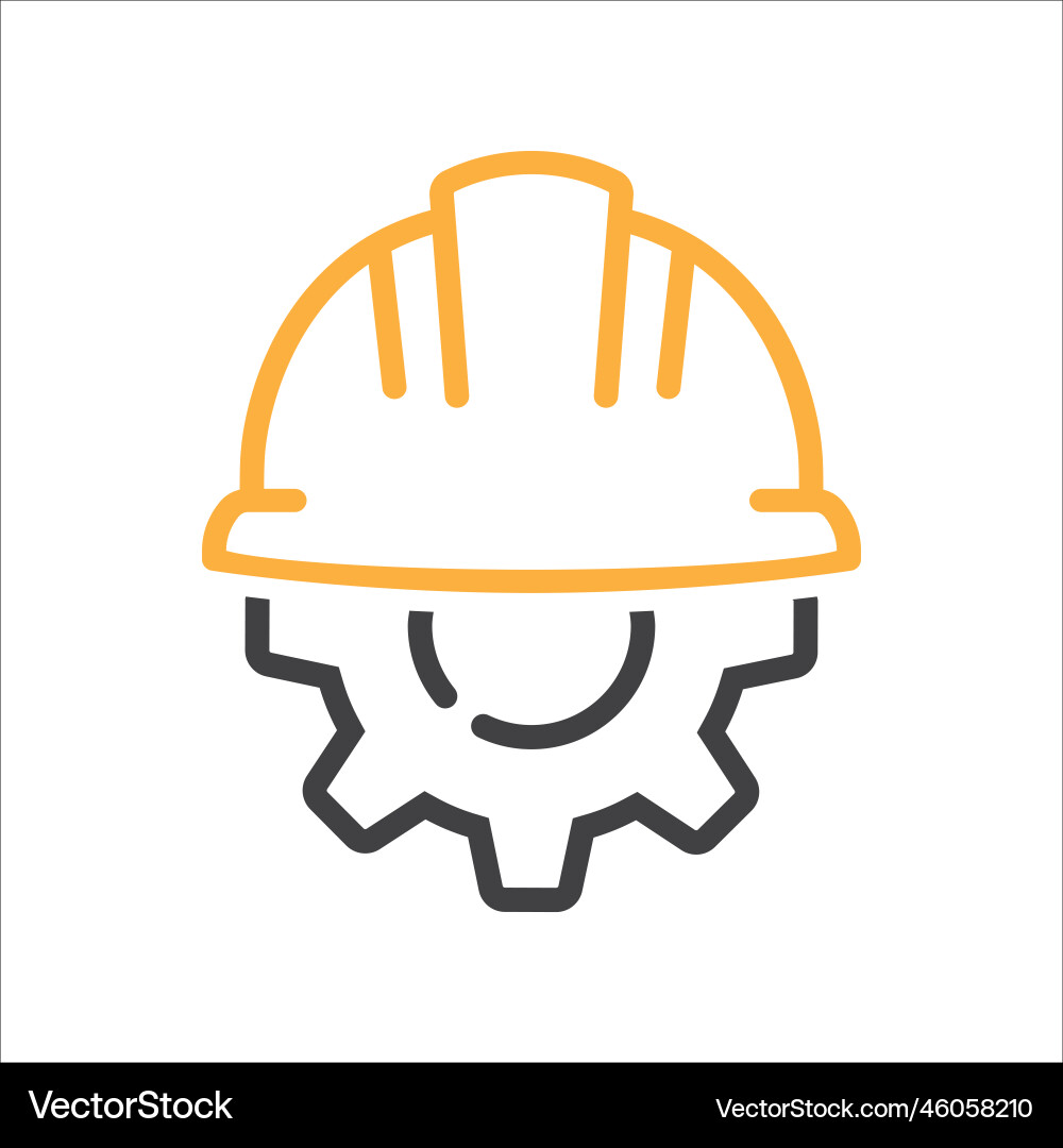 Safety helm logo gear Royalty Free Vector Image