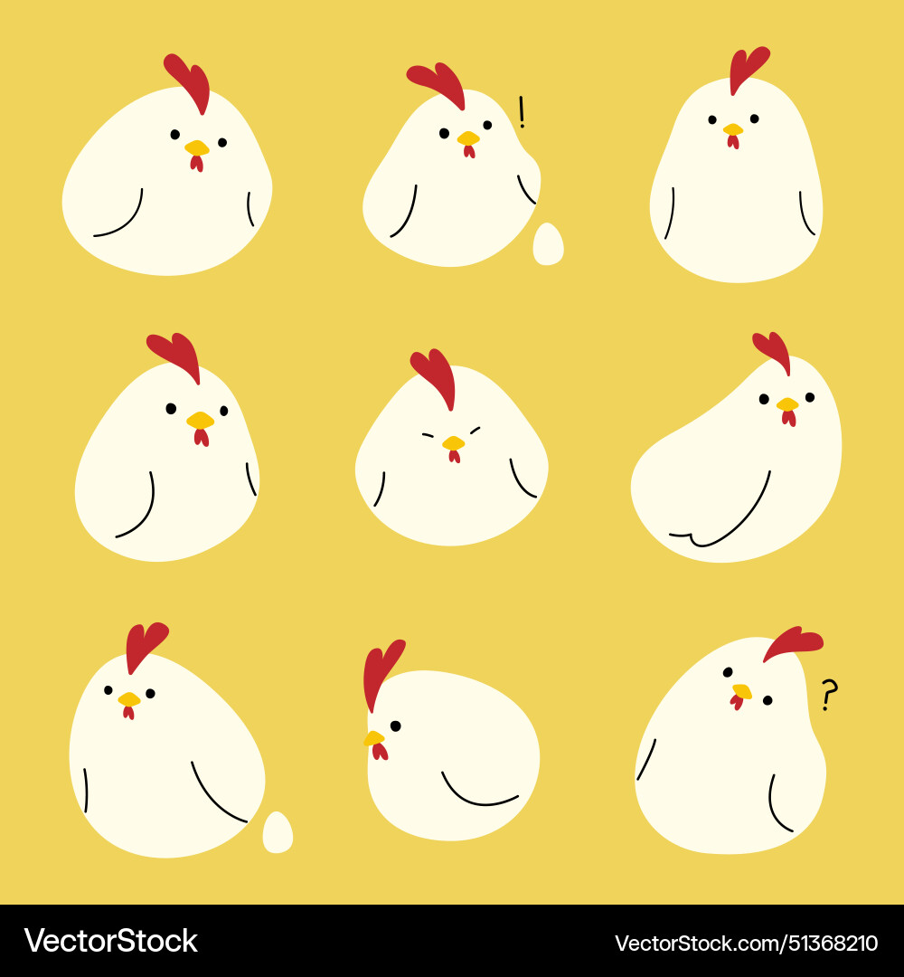 White chicken 6 Royalty Free Vector Image - VectorStock