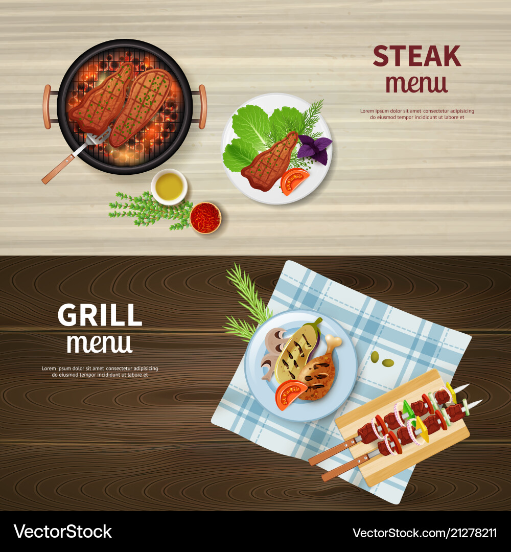 Bbq banners set Royalty Free Vector Image - VectorStock