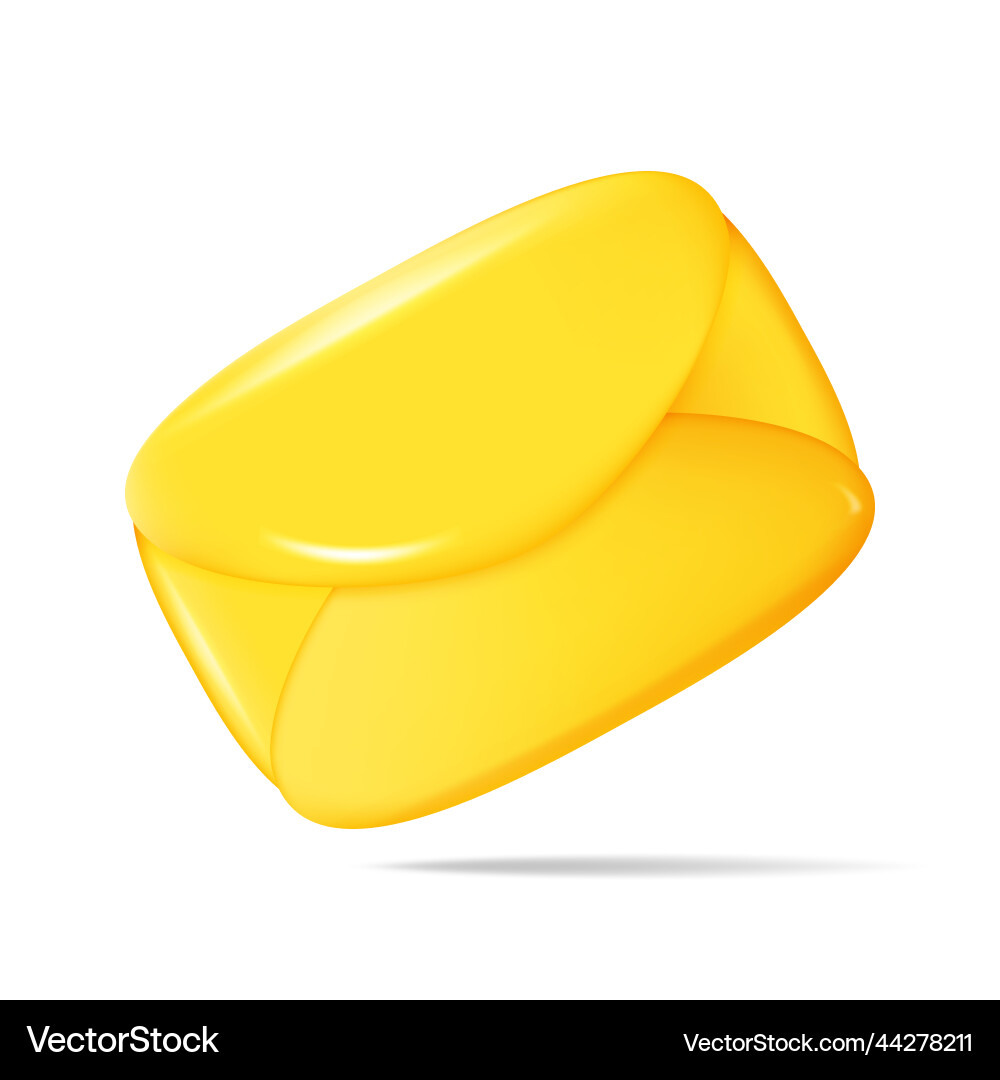 Cartoon yellow envelope message mail isolated Vector Image