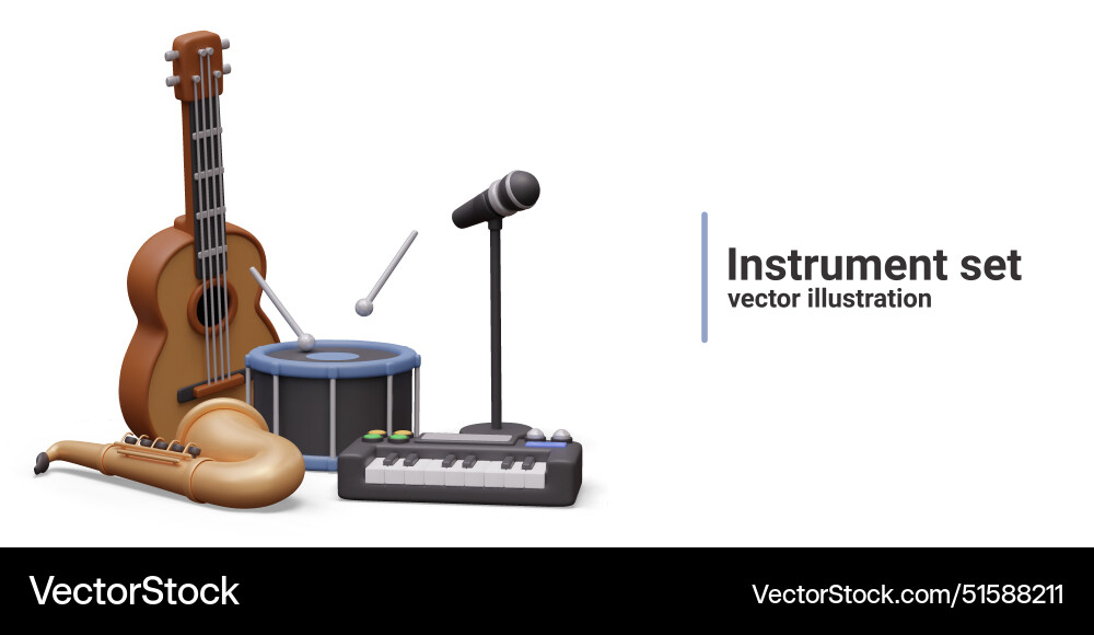 Concert equipment and musical instruments Vector Image
